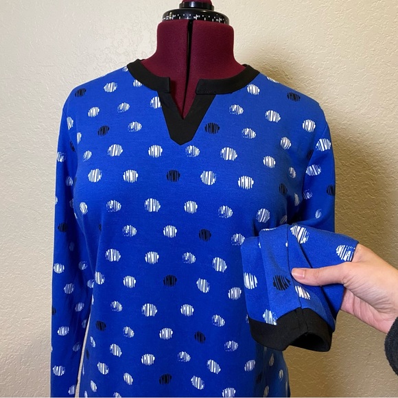 Kim Rogers | Tops | Kim Rodgers Royal Blue Long Sleeve Blouse With ...